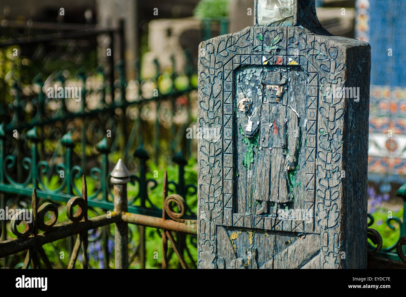 Merry Cemetery Colorful wooden crosses in unique cemetery showcasing ...