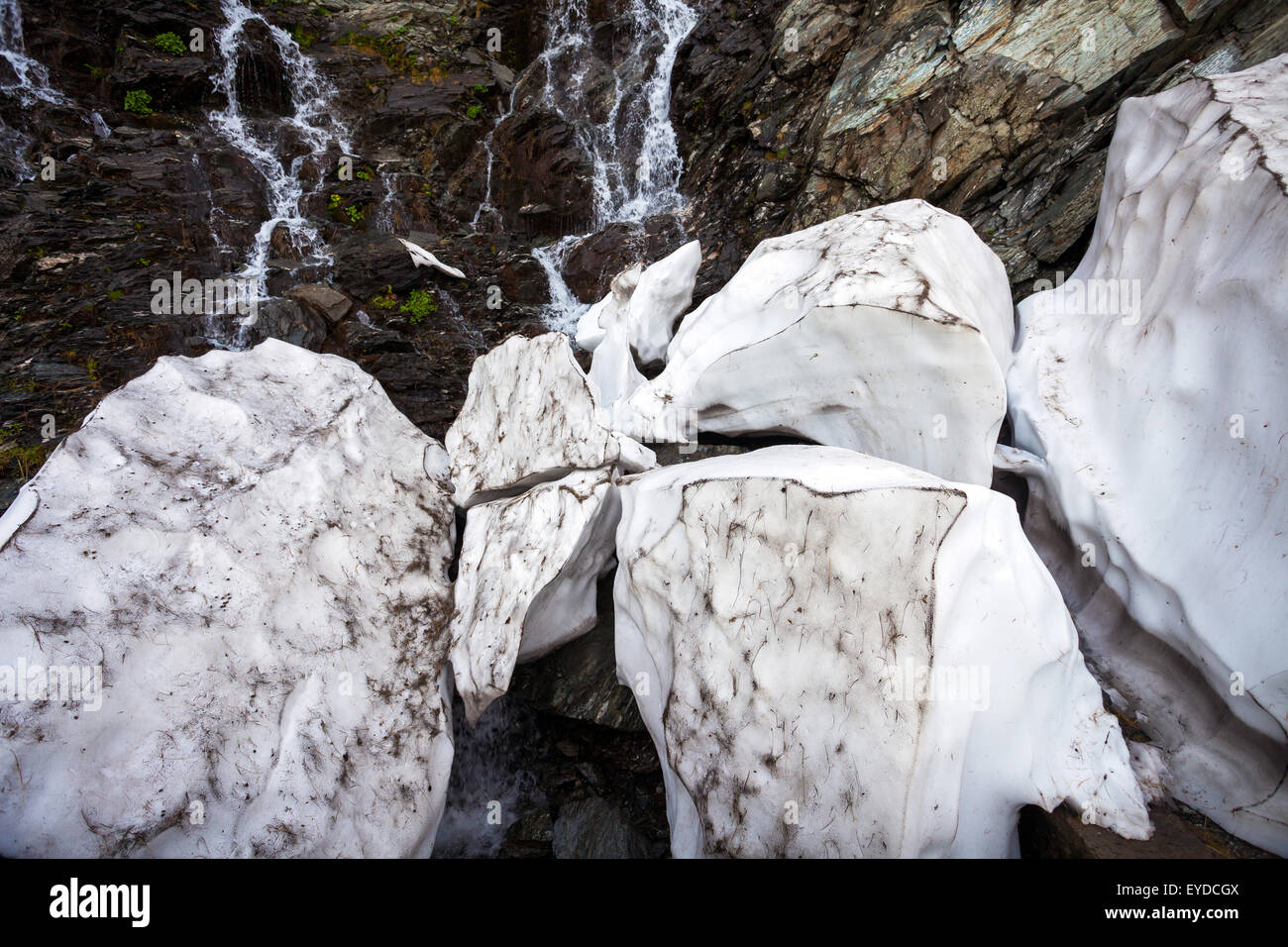 Snow melting on spring time Stock Photo - Alamy