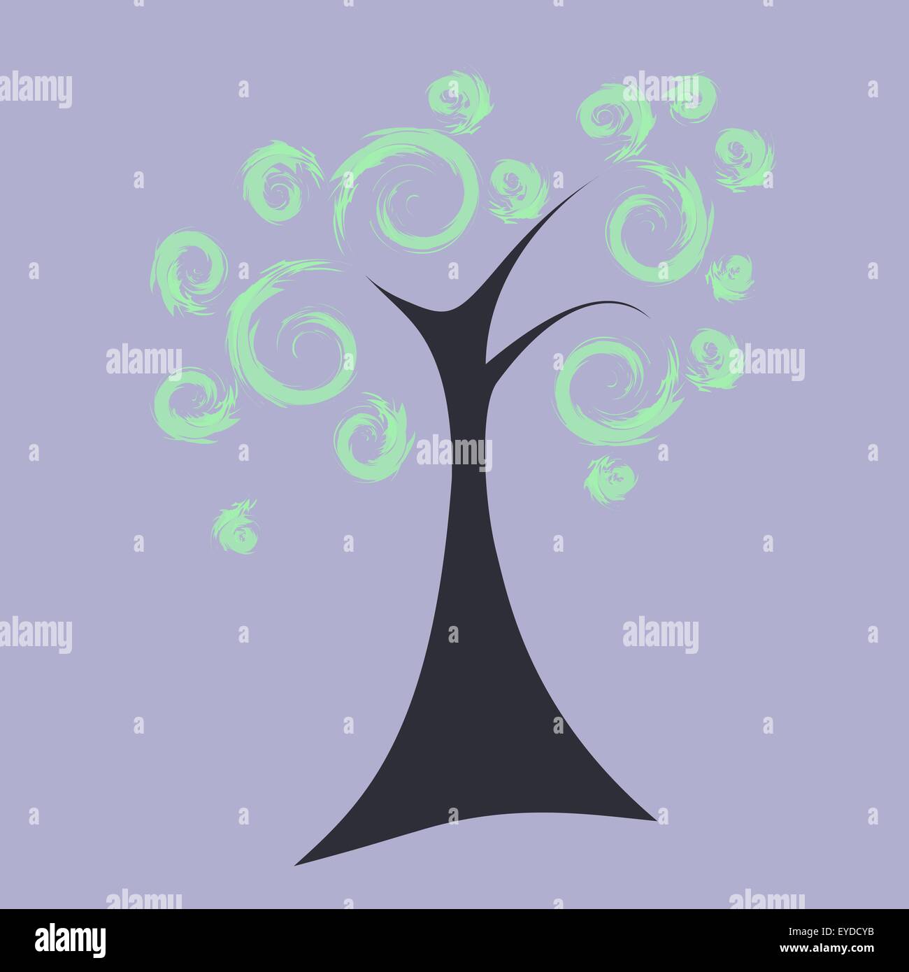 Curly tree silhouette design hi-res stock photography and images - Alamy