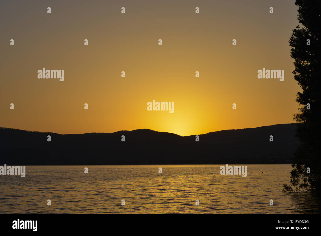 evening sunset over italian lake Stock Photo - Alamy