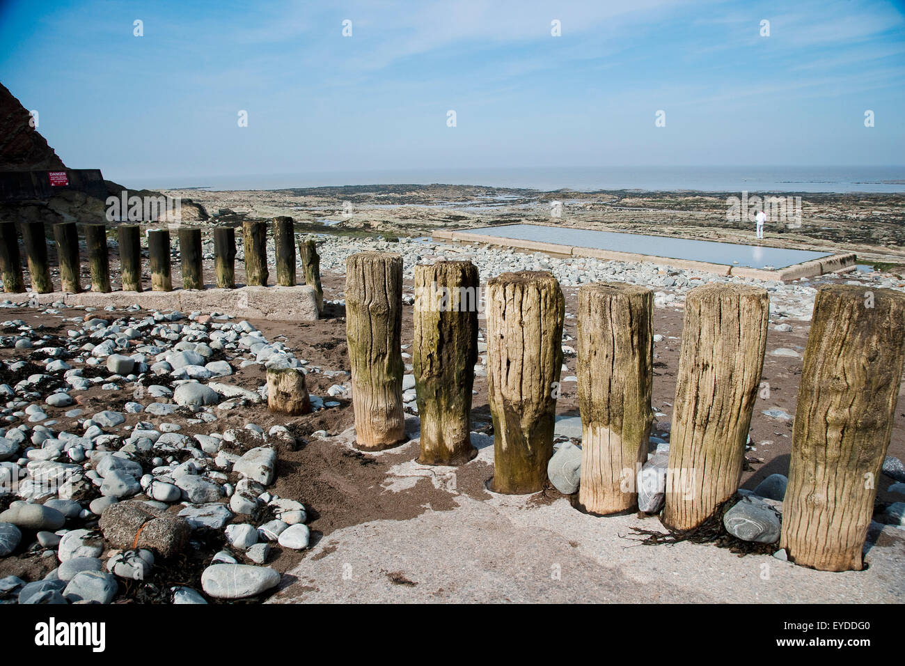 Large Wooden Struts Acting As Tidal Breaks At The High Tide Mark In ...