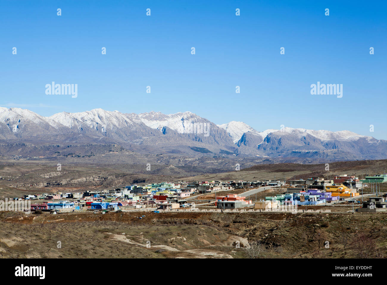 Colorful Village In The Zagros Mountains Of Iraqi Kurdistan, Iraq Stock ...