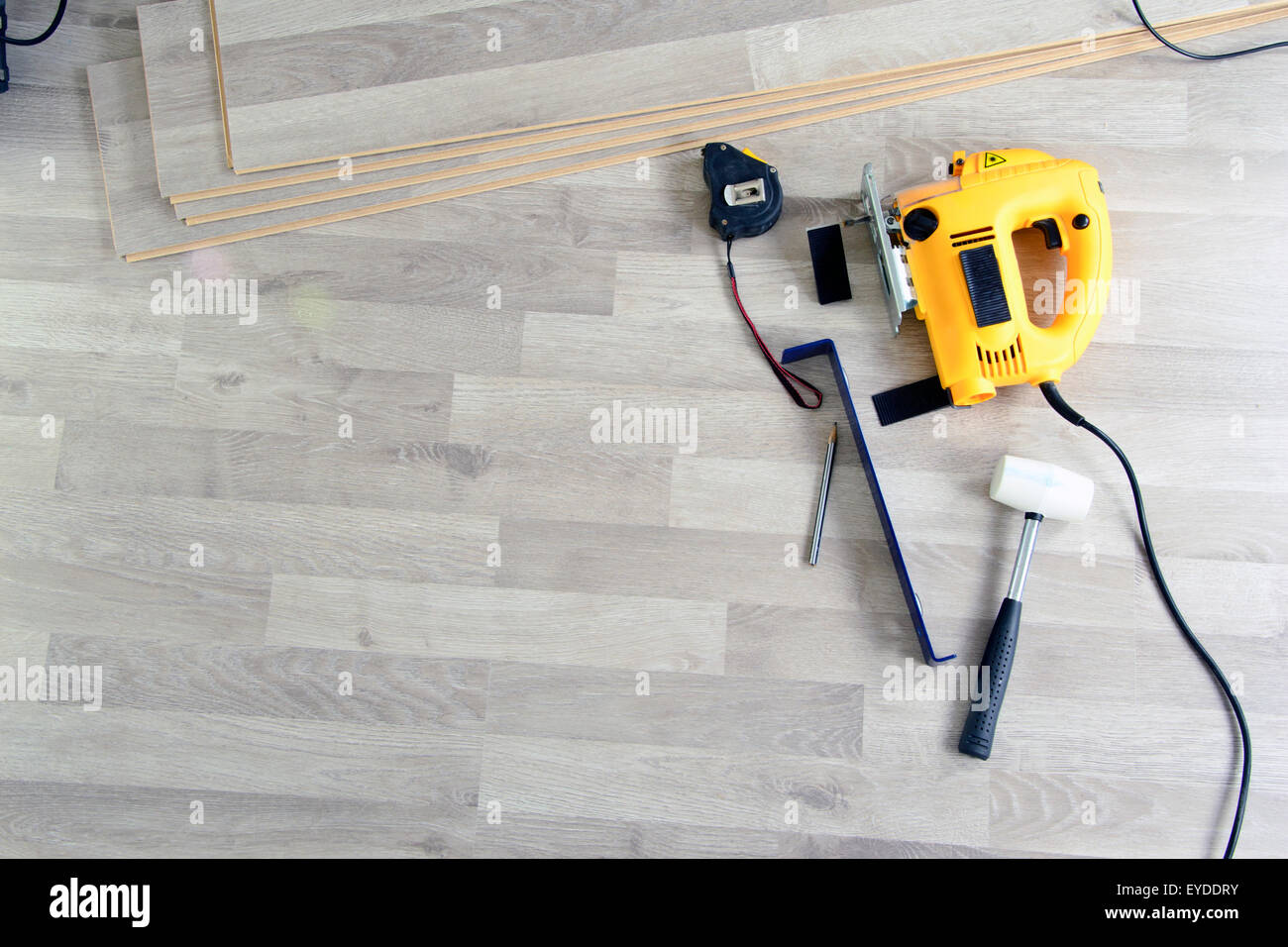 Tools to Laying Laminate Stock Photo - Alamy