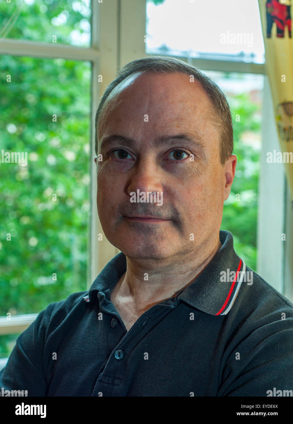 Tom Craig, Self-Portrait, Senior Man with Black Shirt inside at Home ...