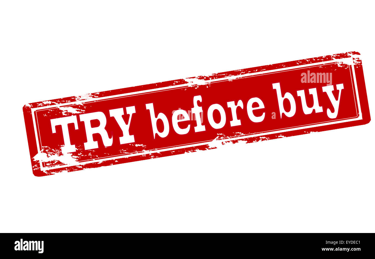 Rubber stamp with text try before buy inside, vector illustration Stock ...