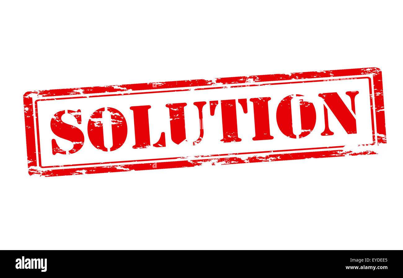 Rubber stamp with word solution inside, vector illustration Stock Photo ...