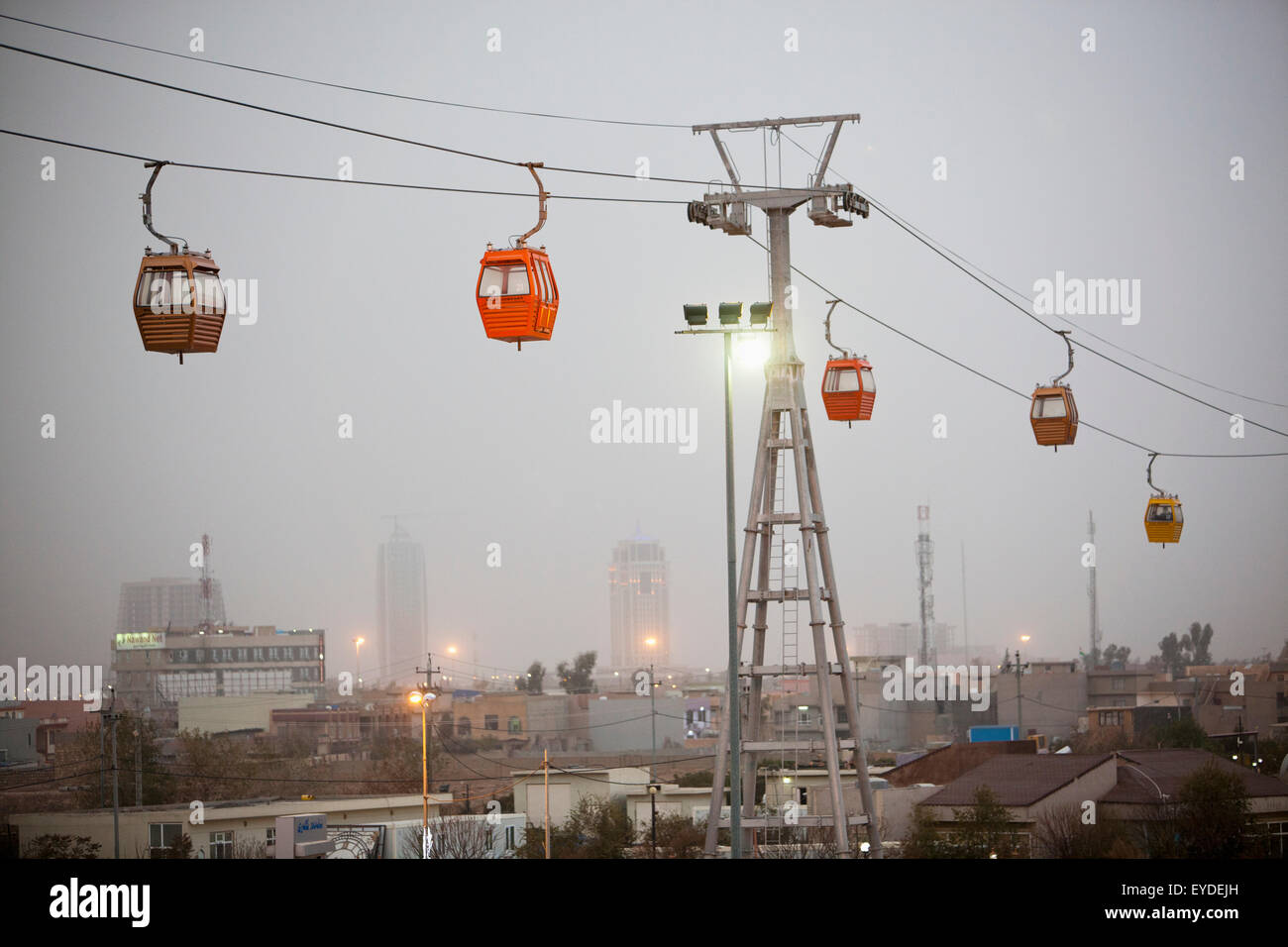 Aerial Trams At Shanadar Park, Erbil, Iraqi Kurdistan, Iraq Stock Photo ...
