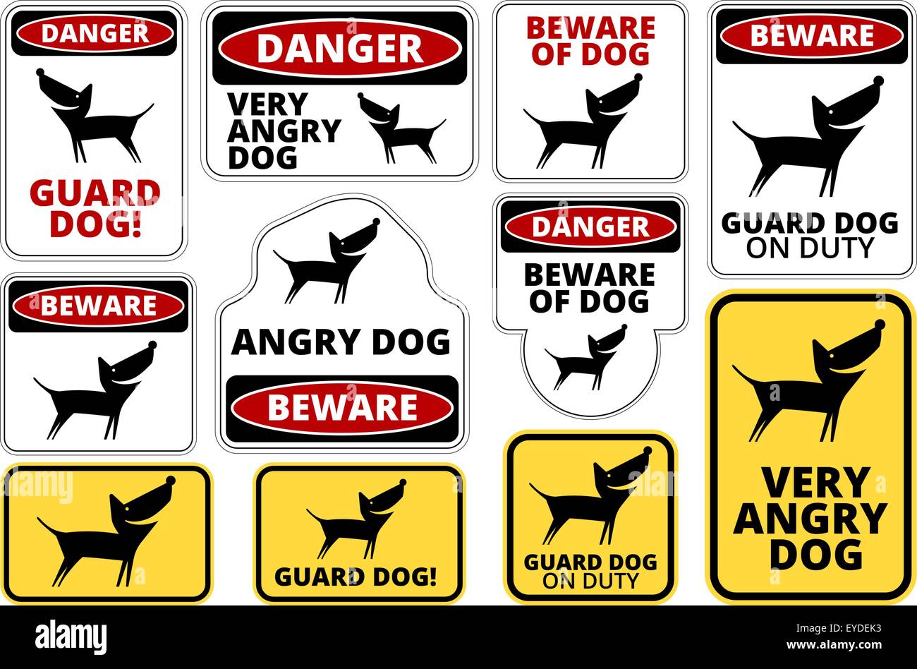 Beware vicious dog Stock Vector Images - Alamy