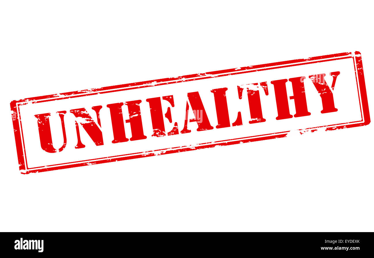 Rubber stamp with word unhealthy inside, vector illustration Stock ...