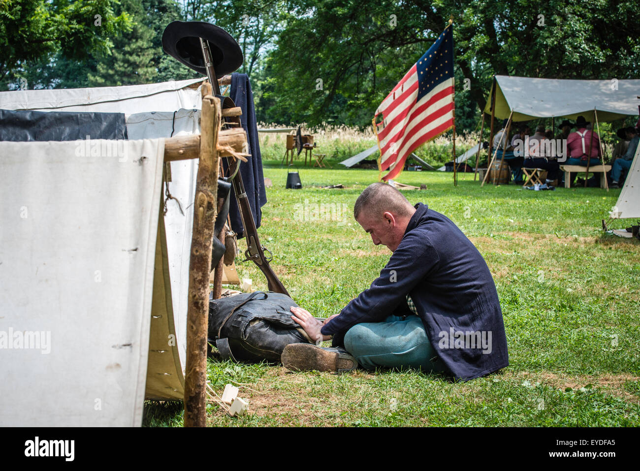 Lancaster, Pennsylvania, USA. 26th July, 2015. Civil War encampment ...