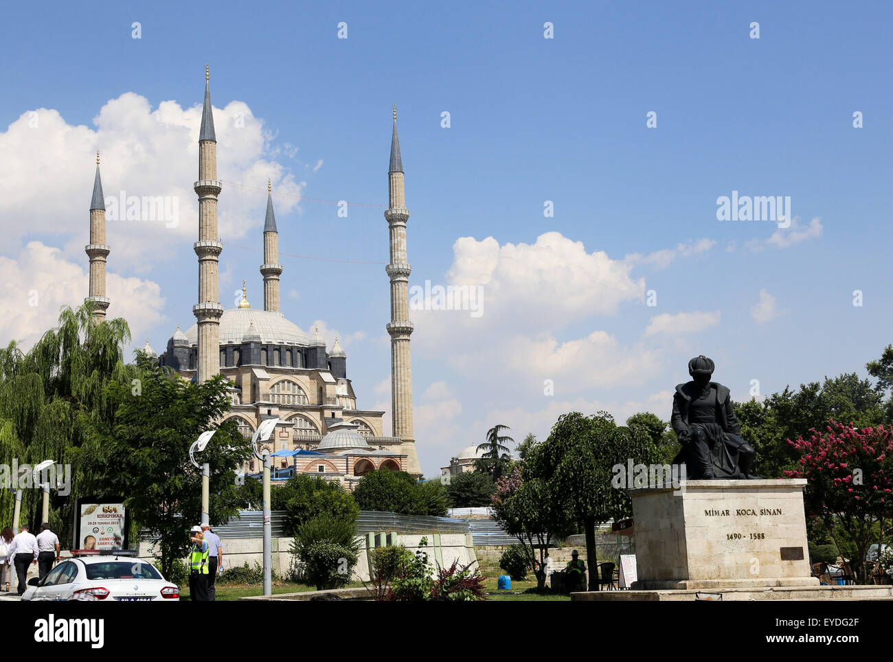 Edirne. 25th July, 2015. Photo taken on July 25, 2015 shows the statue ...