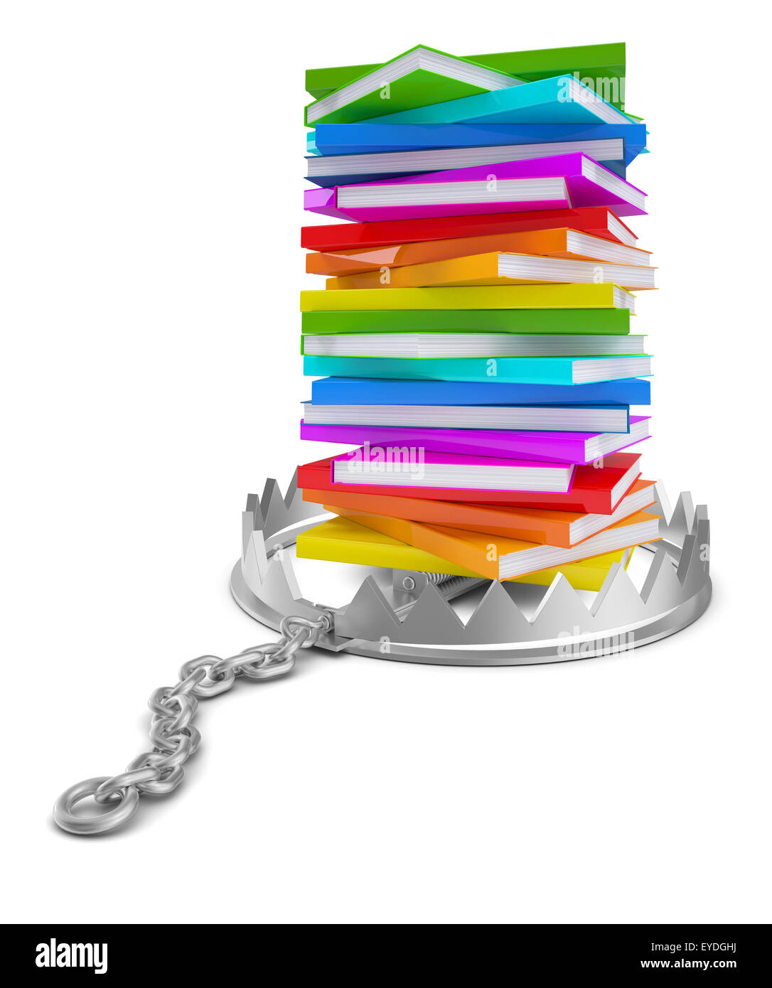 Books in bear trap Stock Photo - Alamy