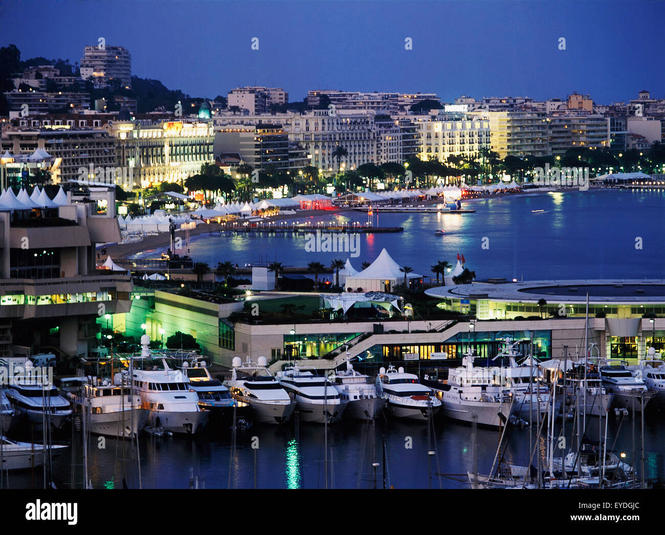 Cannes harbour at night hi-res stock photography and images - Alamy