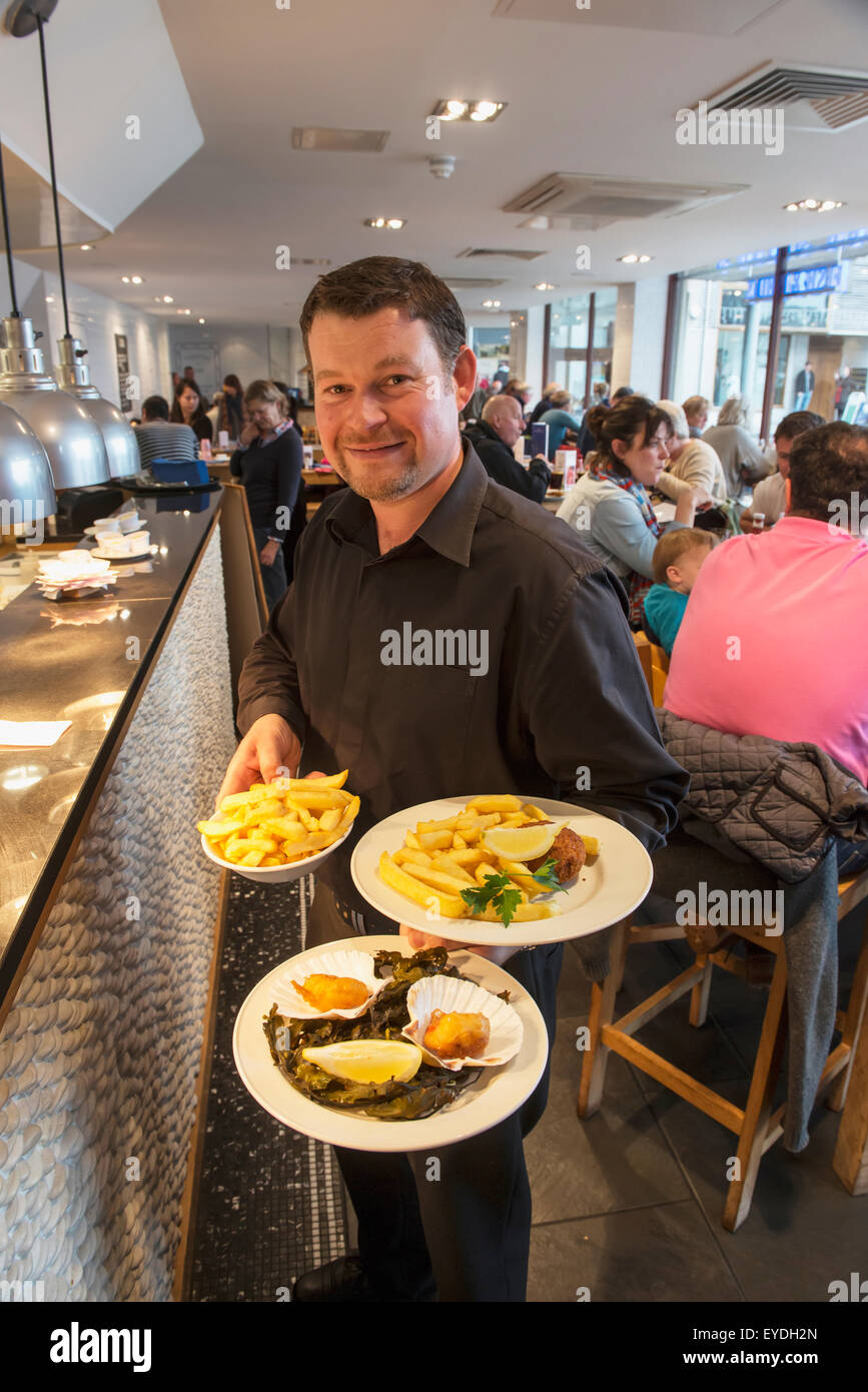 United Kingdom, England, Cornwall, TV celebrity chef Rick Stein's Fish ...