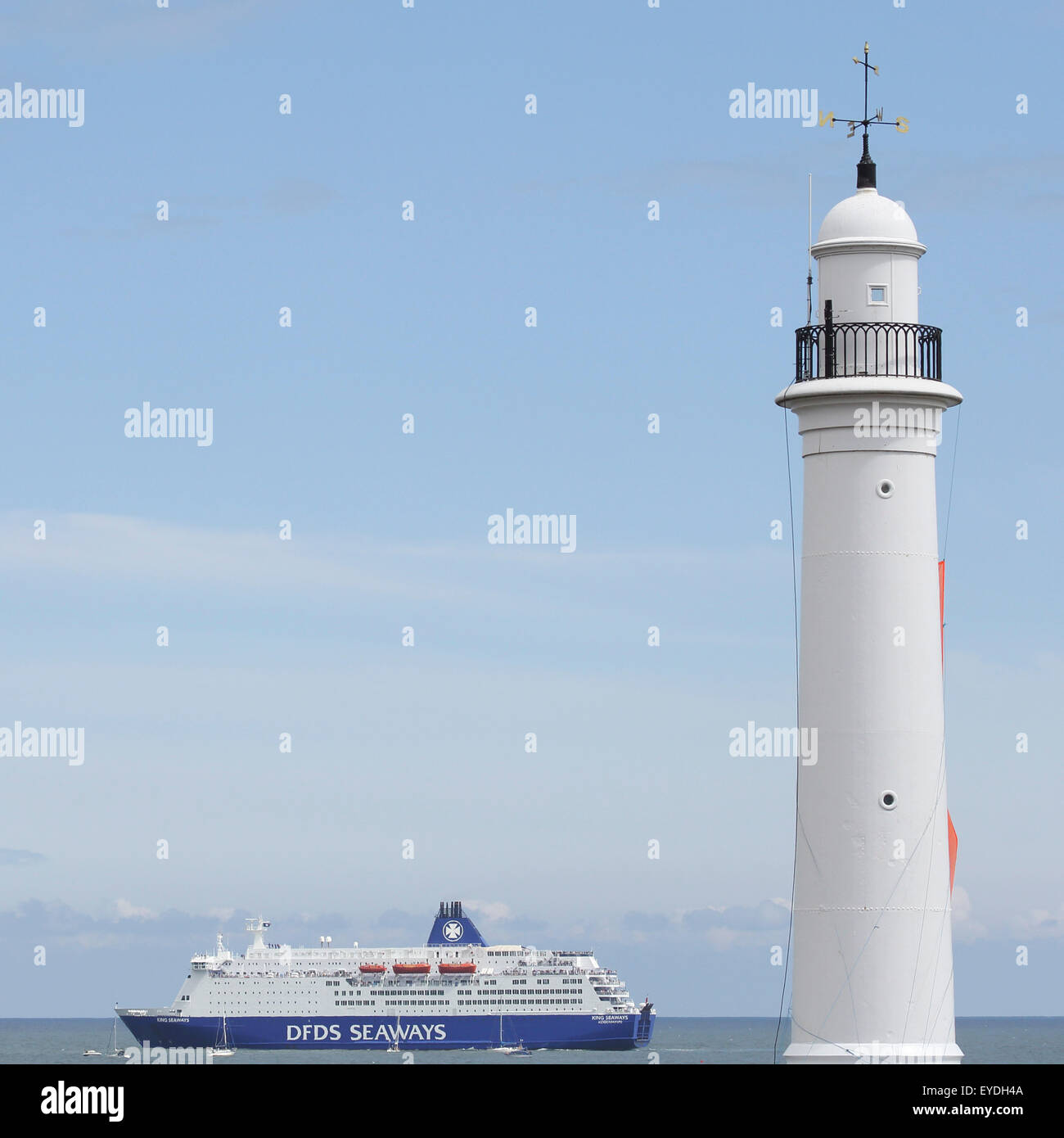 A DFDS Seaways ferry in the North Sea, off Sunderland, England. Seaburn ...
