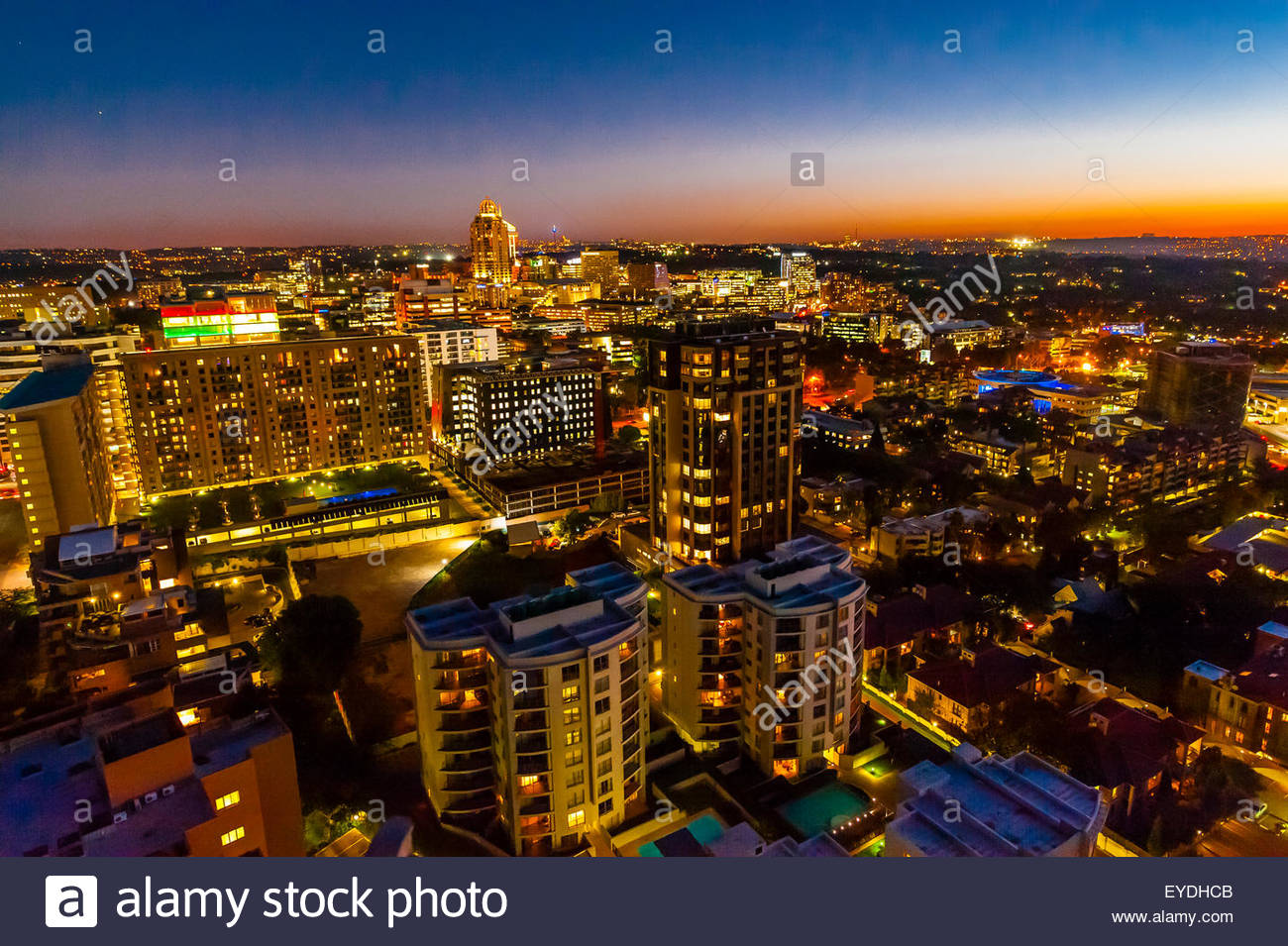 Skyline of Sandton, Johannesburg, South Africa. Sandton is one of the ...