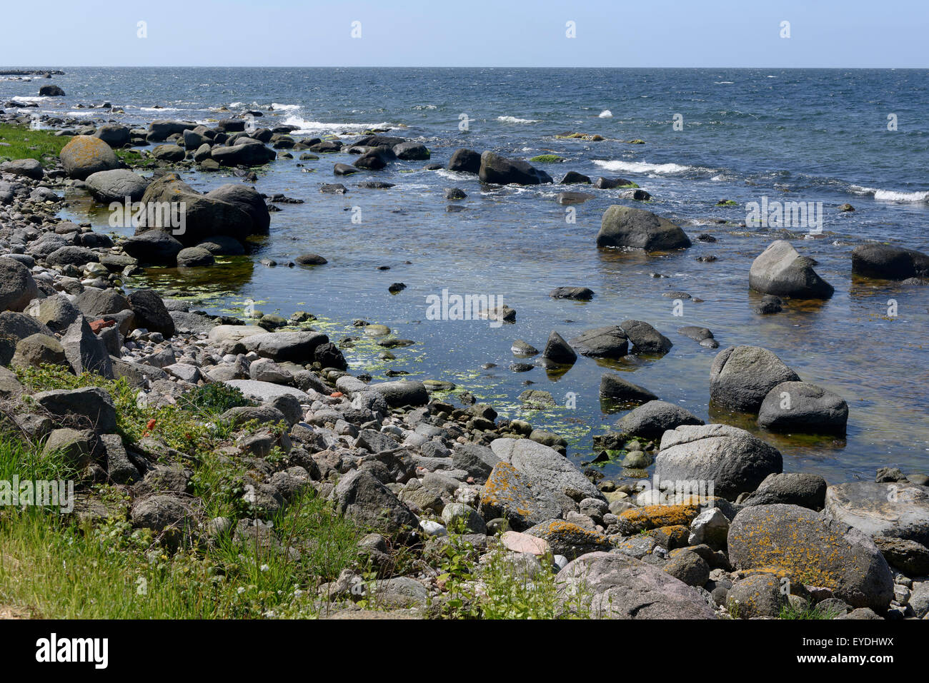 boulders at the coast of Helligpeder, Isle of Bornholm Denmark Stock ...