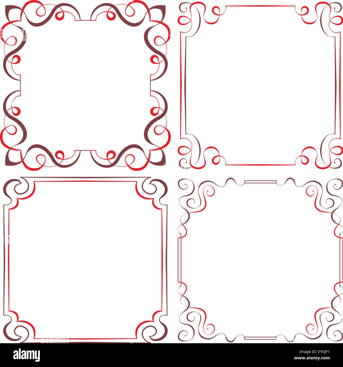 Set of four vector elegant two-color multilayer frames for design Stock ...