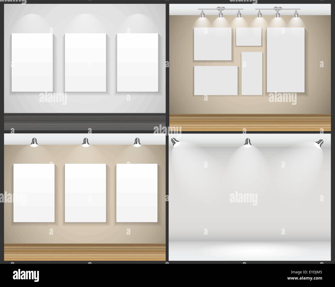 Frame on Wall for Your Text and Images, Vector Illustration Stock ...