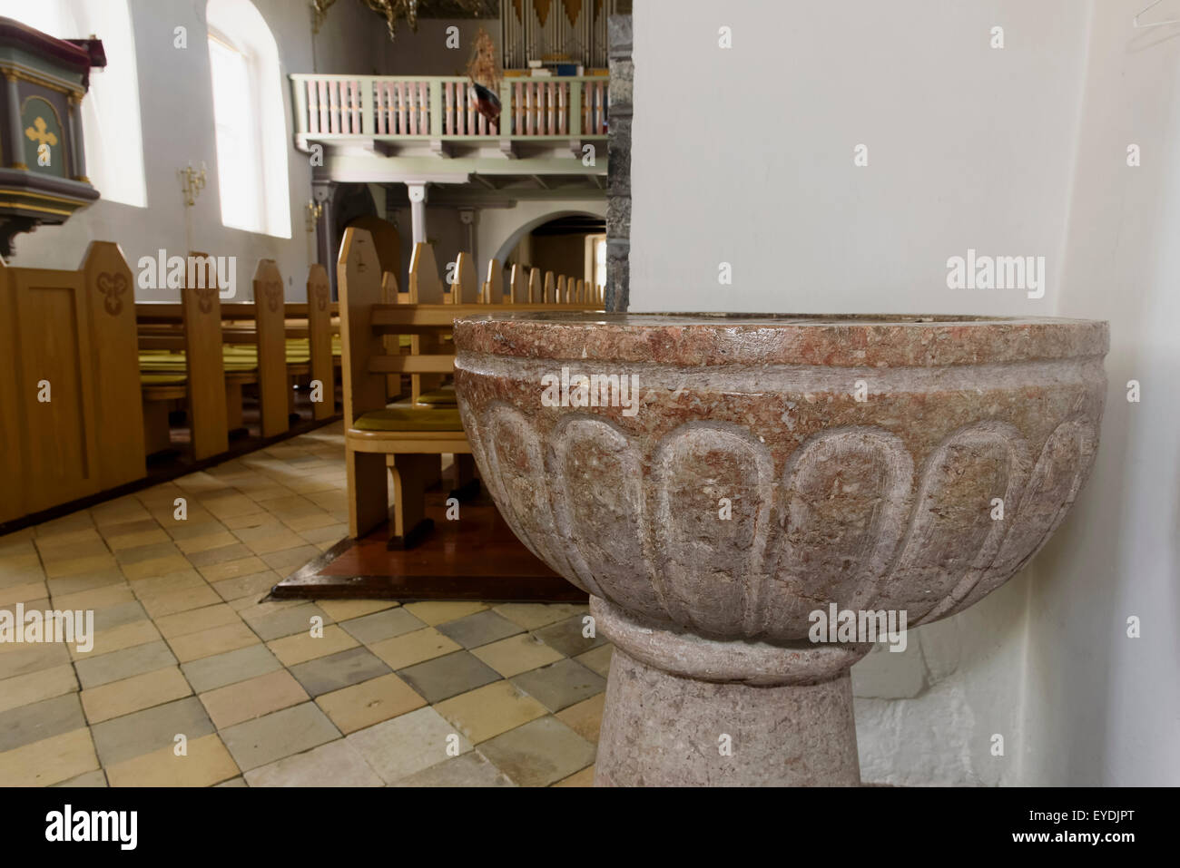 Baptismal font in romanesque hi-res stock photography and images - Alamy