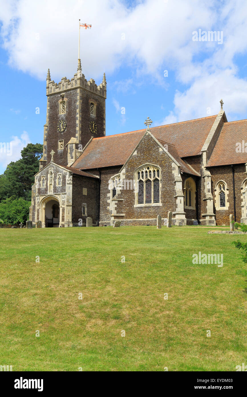 Sandringham parish Church, St. George's Flag, Royal Estate, Norfolk ...