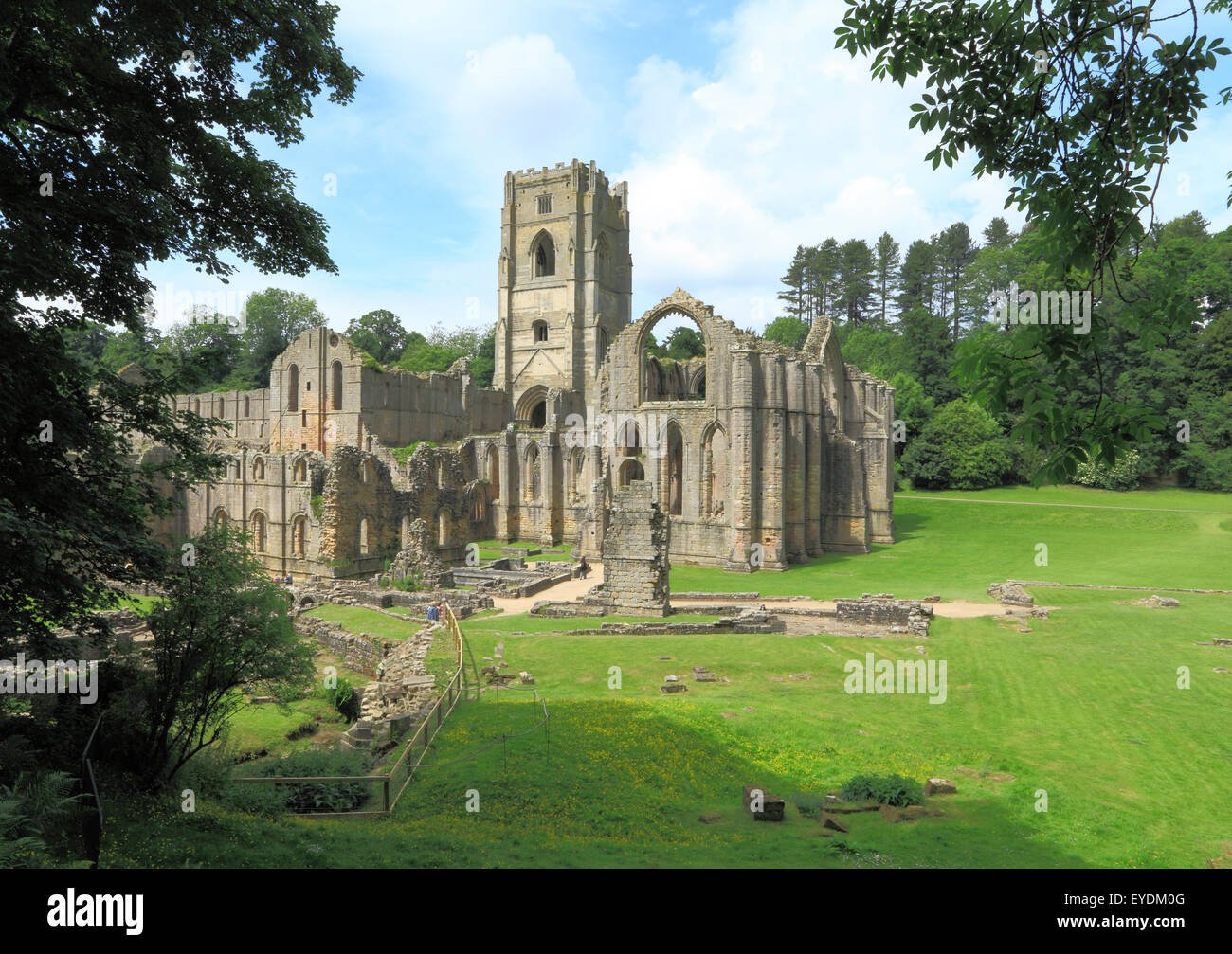 Fountains Abbey, medieval Cistercian monastery, monastic ruins, English ...