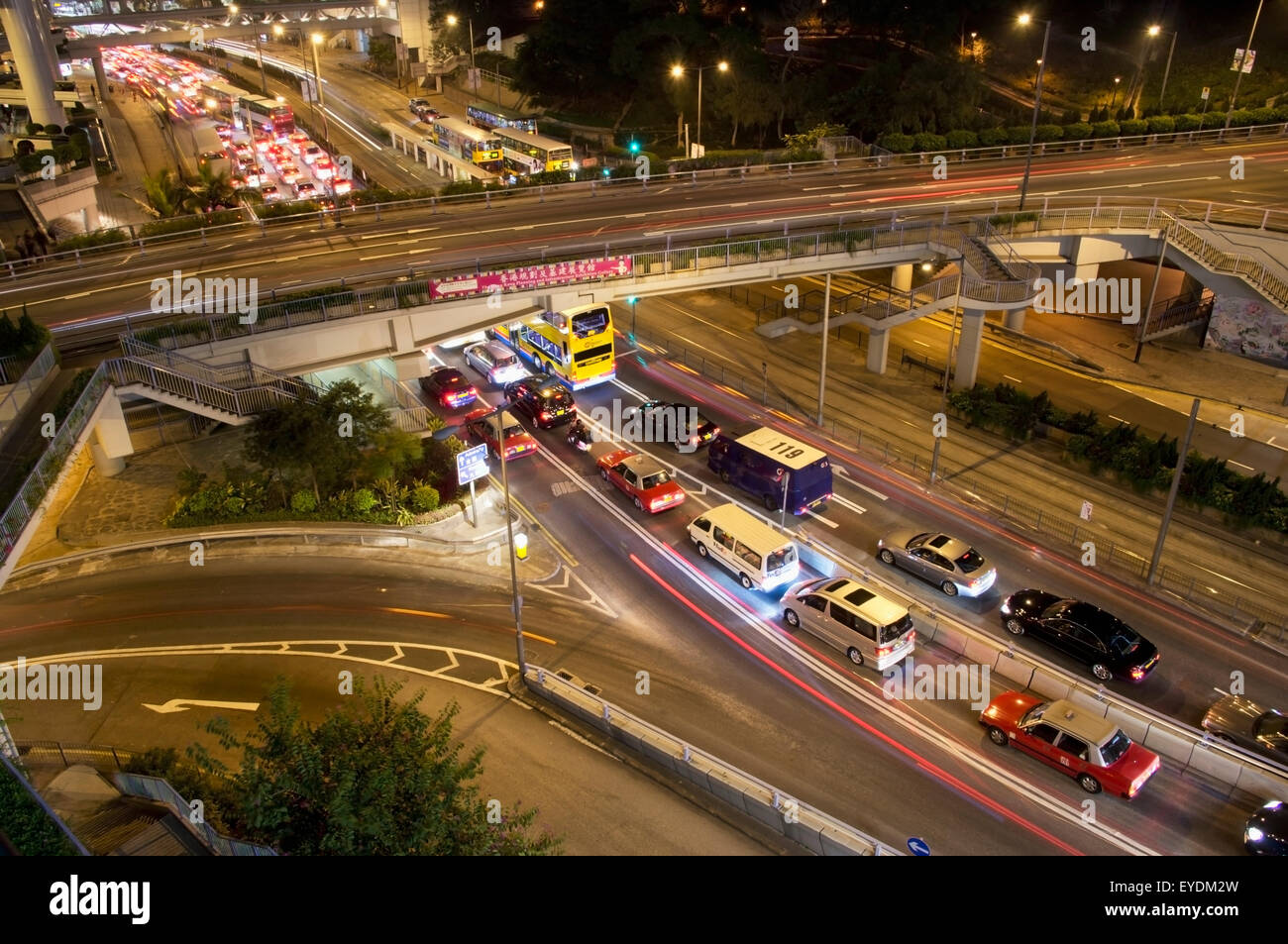 China, Motorway interchange in central district; Hong Kong Stock Photo ...