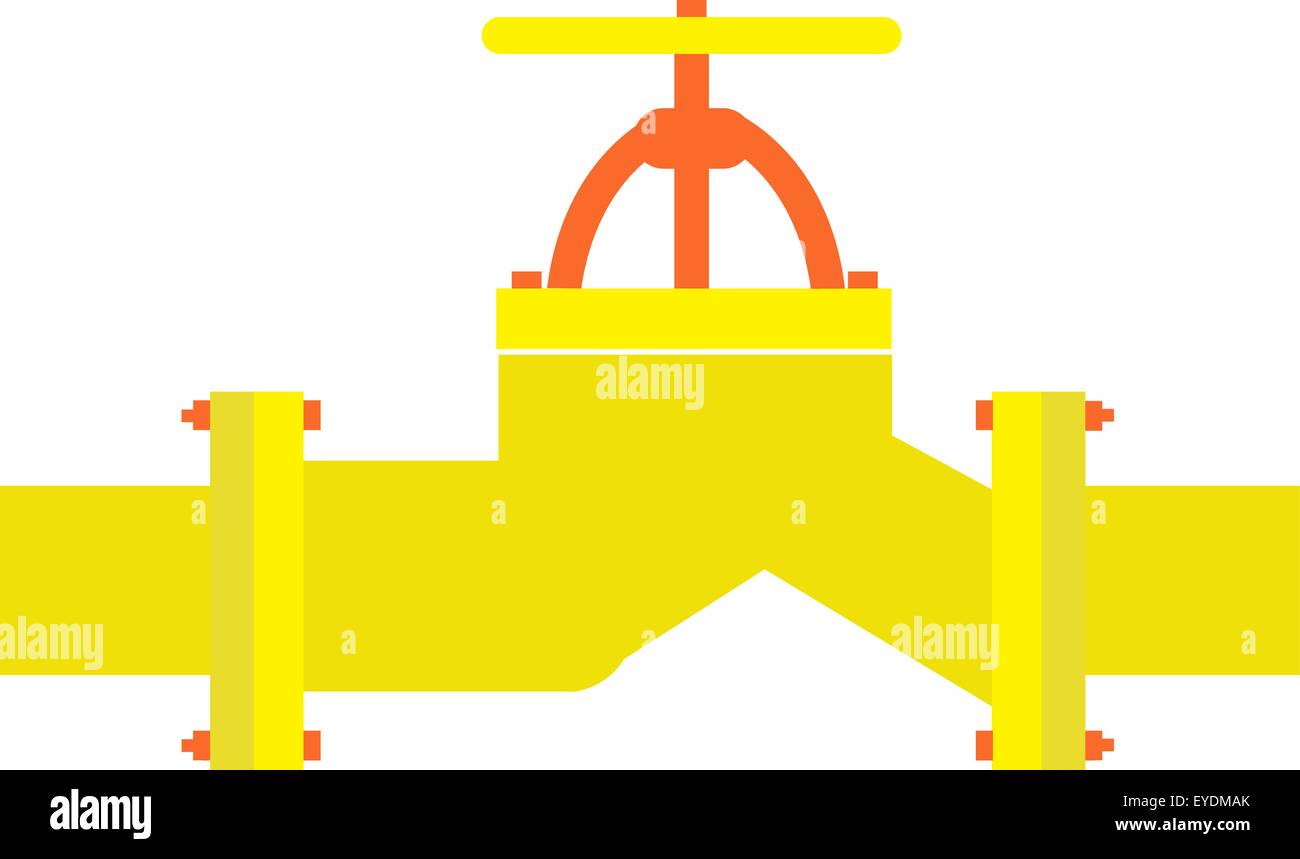 Metal valve on the pipeline. Vector illustration Stock Vector Image ...