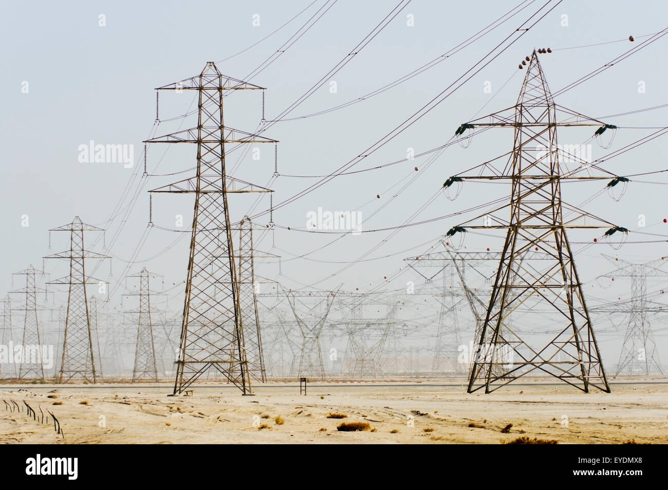 United Arab Emirates, View of electricity pylons; Dubai Stock Photo - Alamy