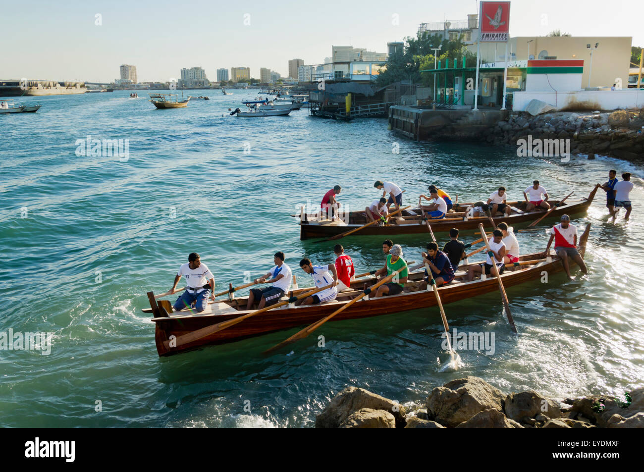 United Arab Emirates, Rowing boat contest; Ras Al Khaimah Stock Photo ...