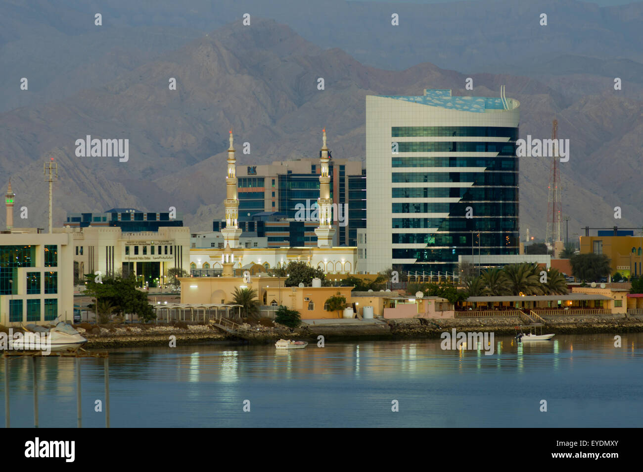 United Arab Emirates, View of city skyline; Ras Al Khaimah Stock Photo ...