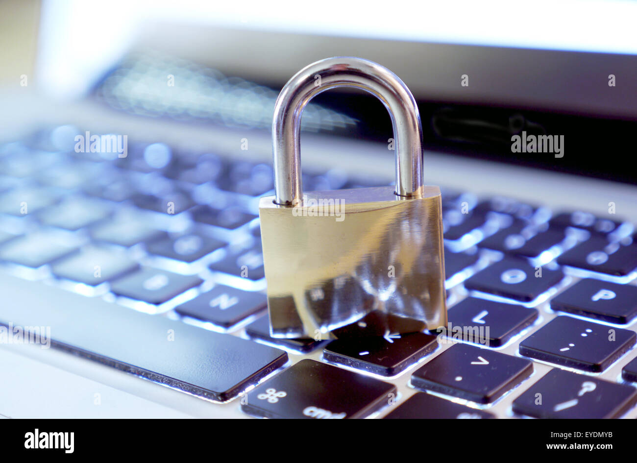 big lock on a computer keyboard Stock Photo - Alamy