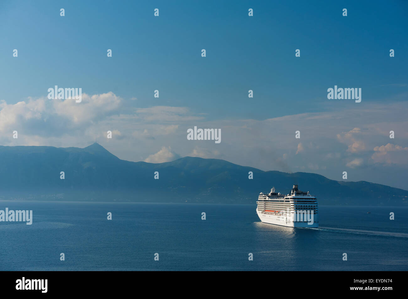 Greece, Large cruise ship; Corfu Stock Photo - Alamy