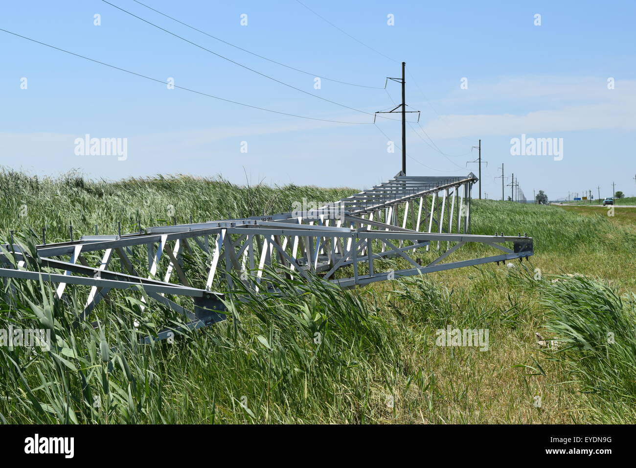 Construction of a high-voltage power line. Stages of installation of ...