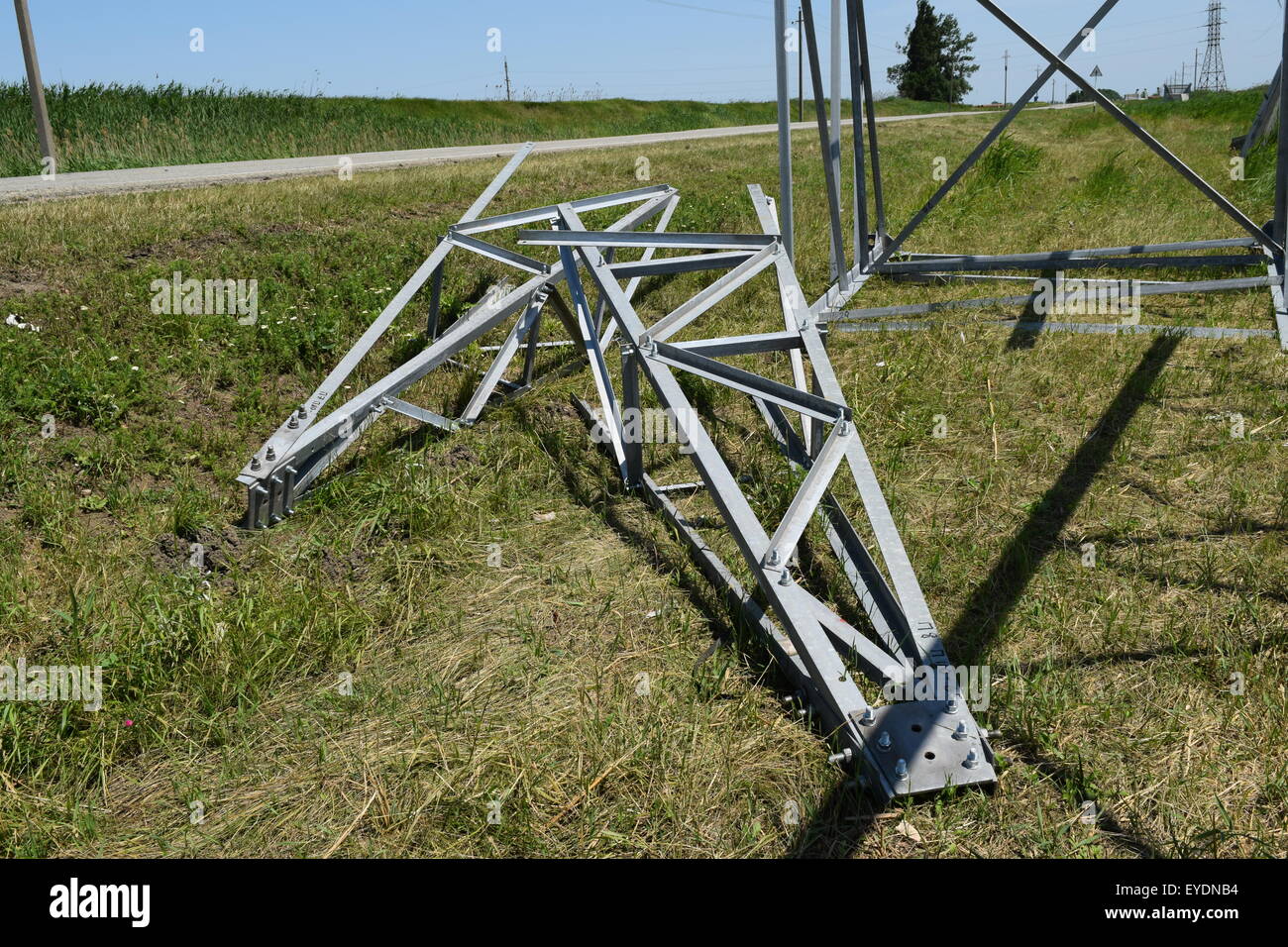 Construction of a high-voltage power line. Stages of installation of ...