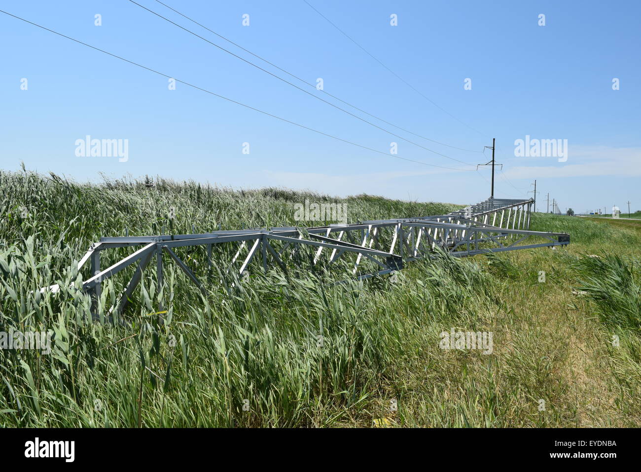 Construction of a high-voltage power line. Stages of installation of ...