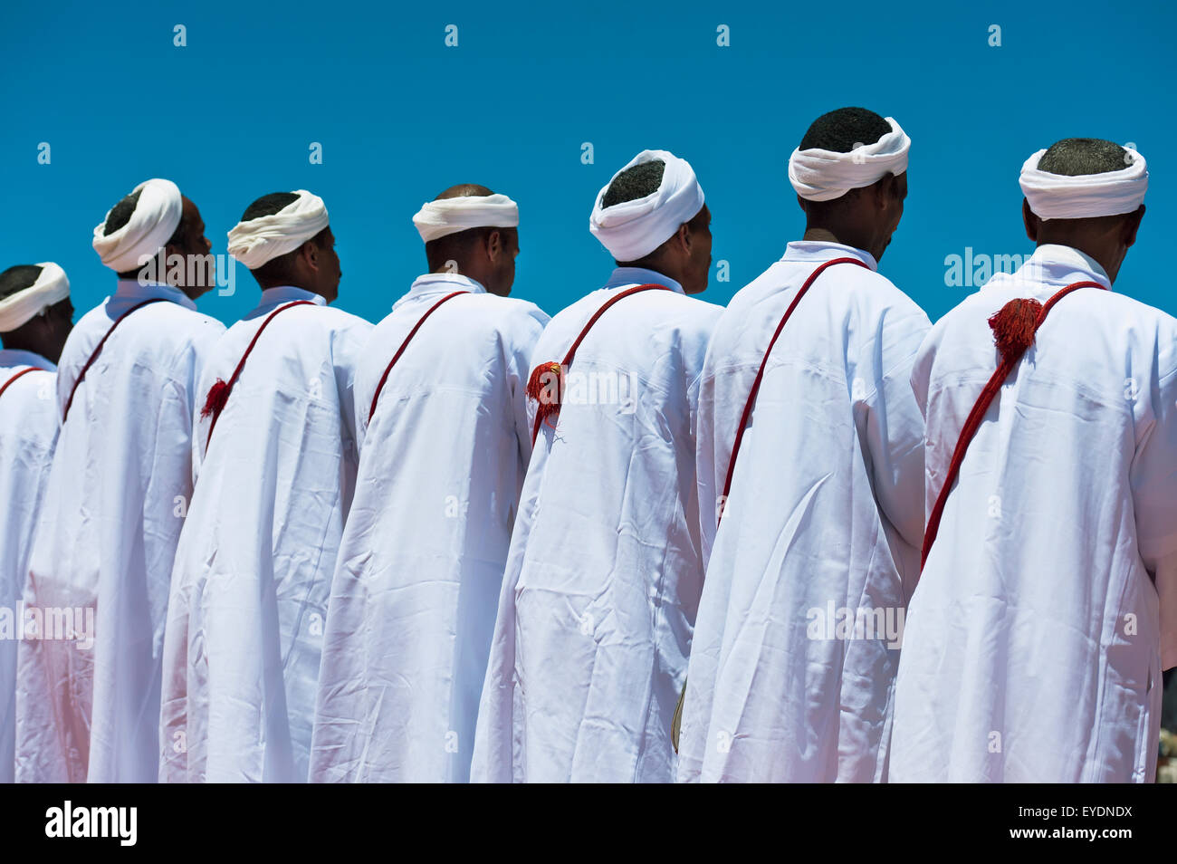 Morocco, Valley of the Roses, Kalaat M'Gouna, Berber men singing and ...