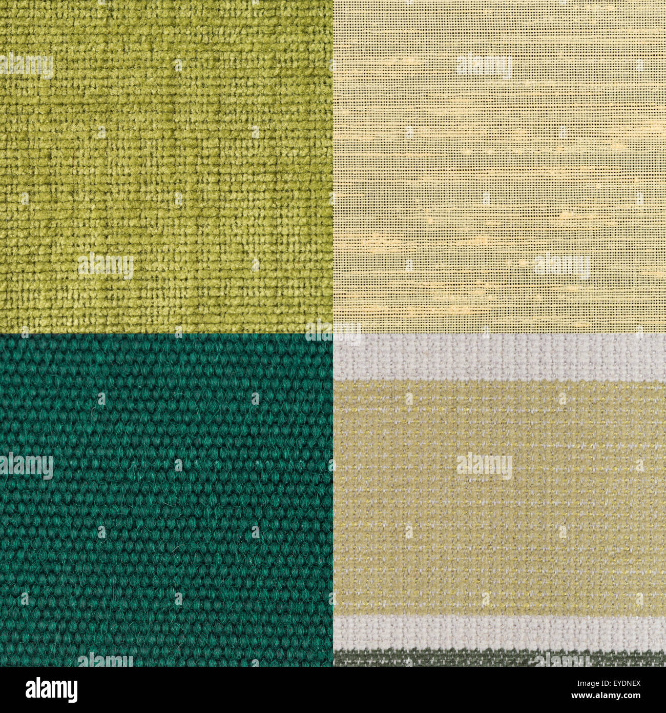 Set of green fabric samples, texture background Stock Photo - Alamy