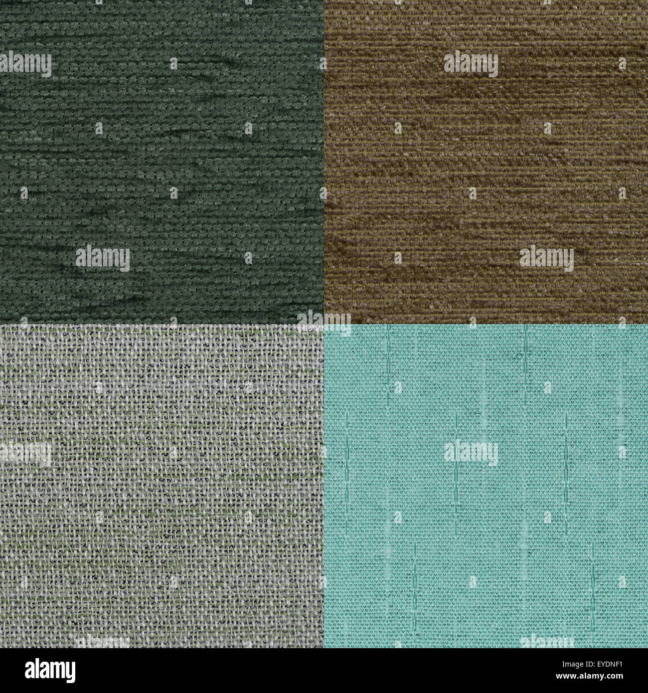 Set of green fabric samples, texture background Stock Photo - Alamy