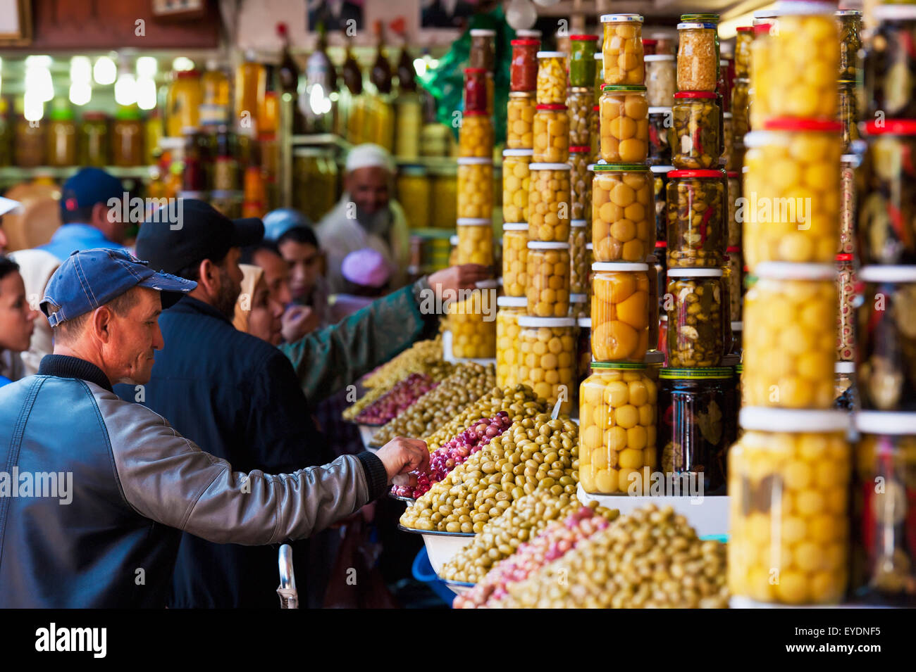 Morocco, Preserved fruits and vegetables for sale; Marrakech Stock ...