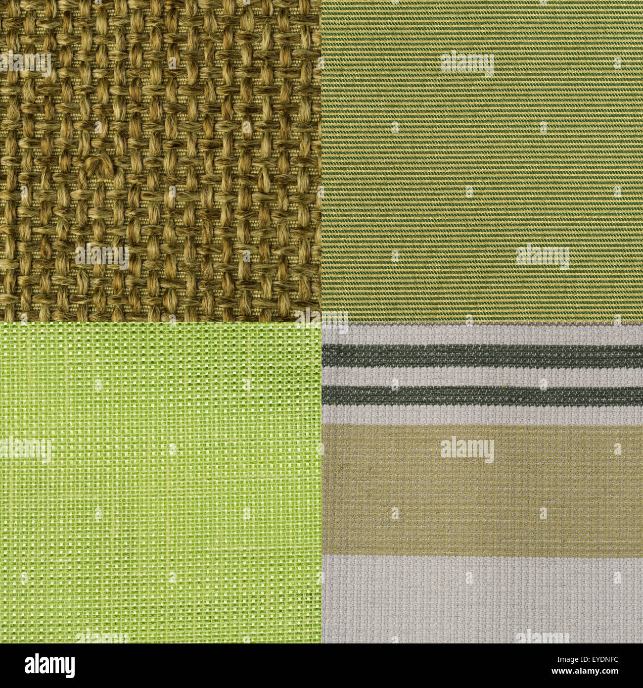 Set of green fabric samples, texture background Stock Photo - Alamy