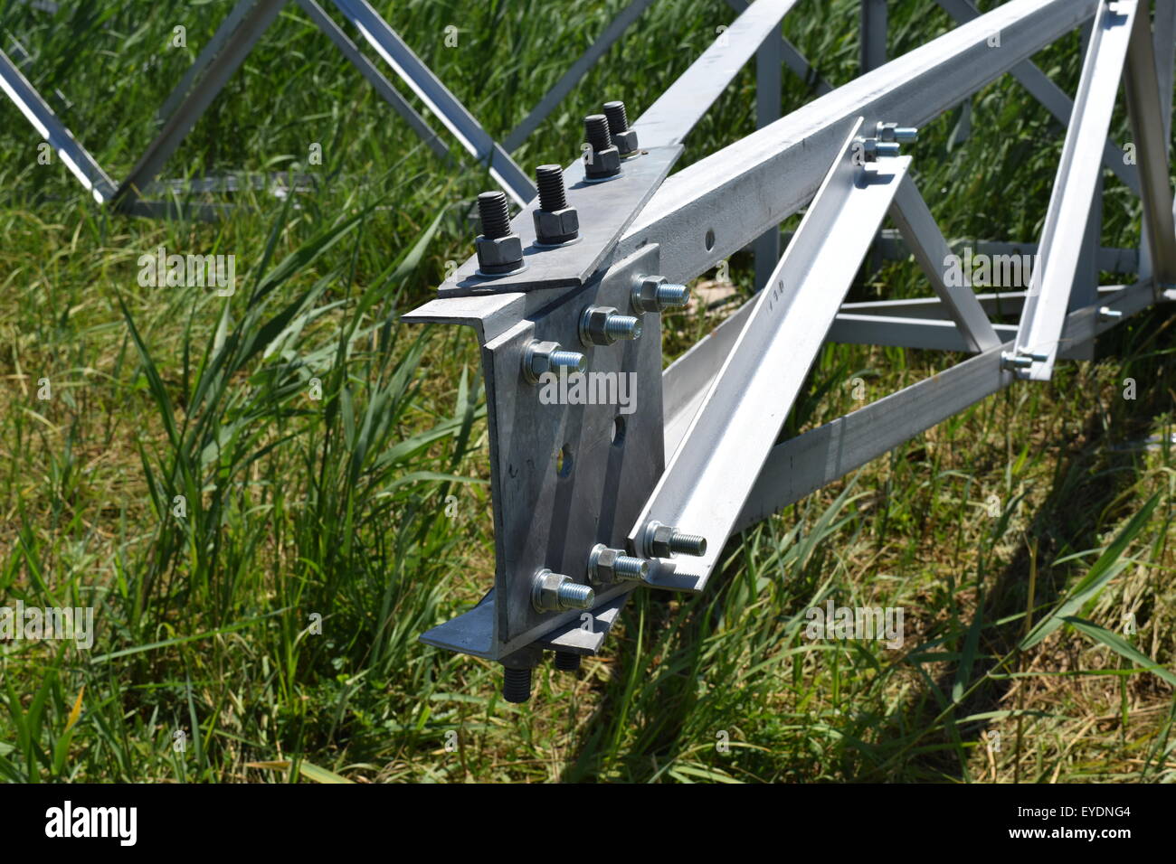 Construction of a high-voltage power line. Stages of installation of ...