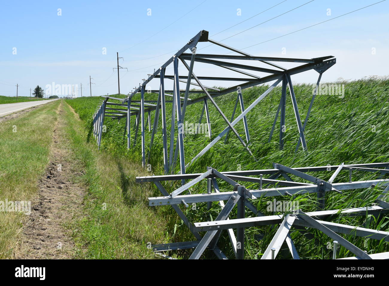 Construction of a high-voltage power line. Stages of installation of ...