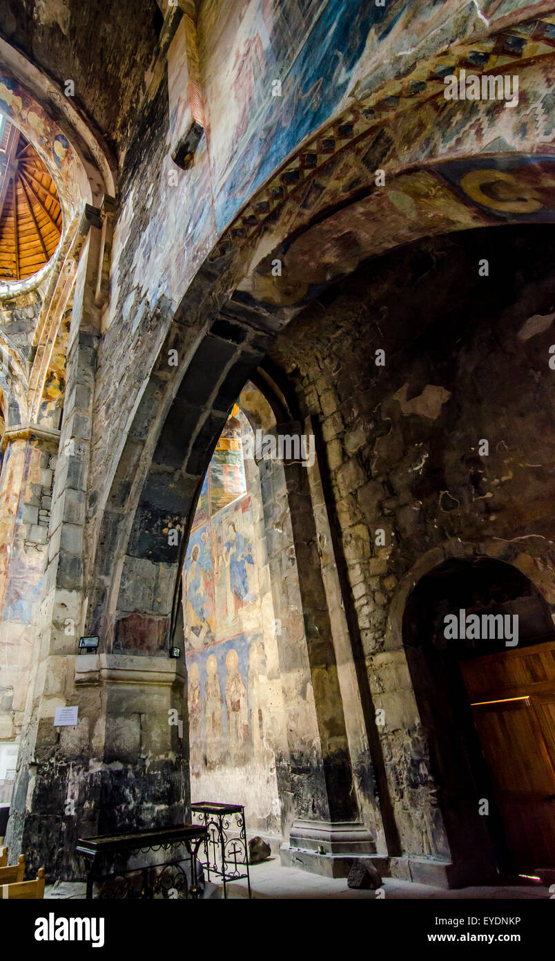 Intricate details of a historic dome in an ancient structure featuring ...