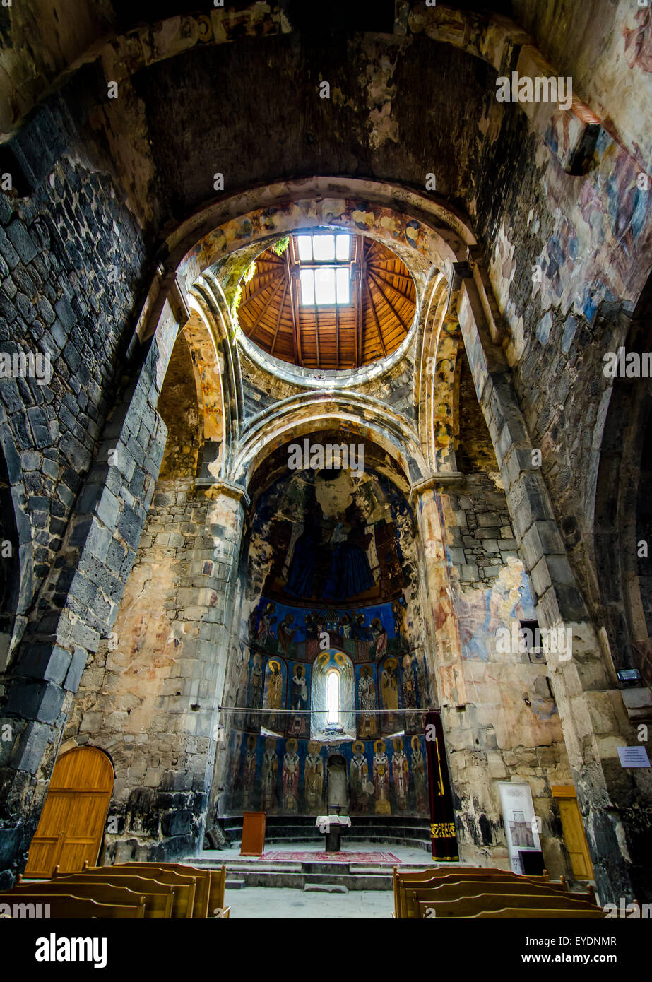 Intricate details of a historic dome in an ancient structure featuring ...