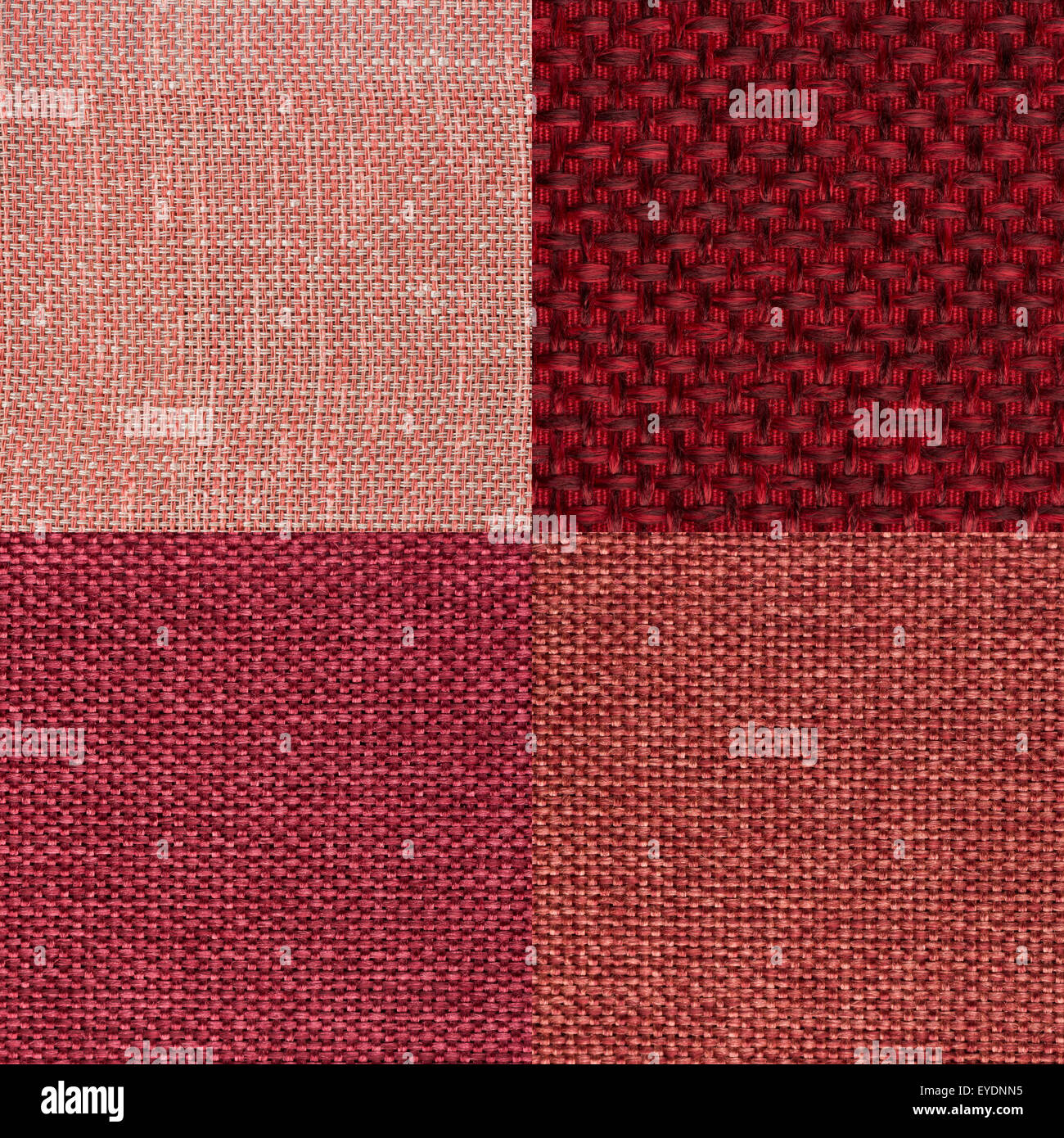 Set of red fabric samples, texture background Stock Photo - Alamy