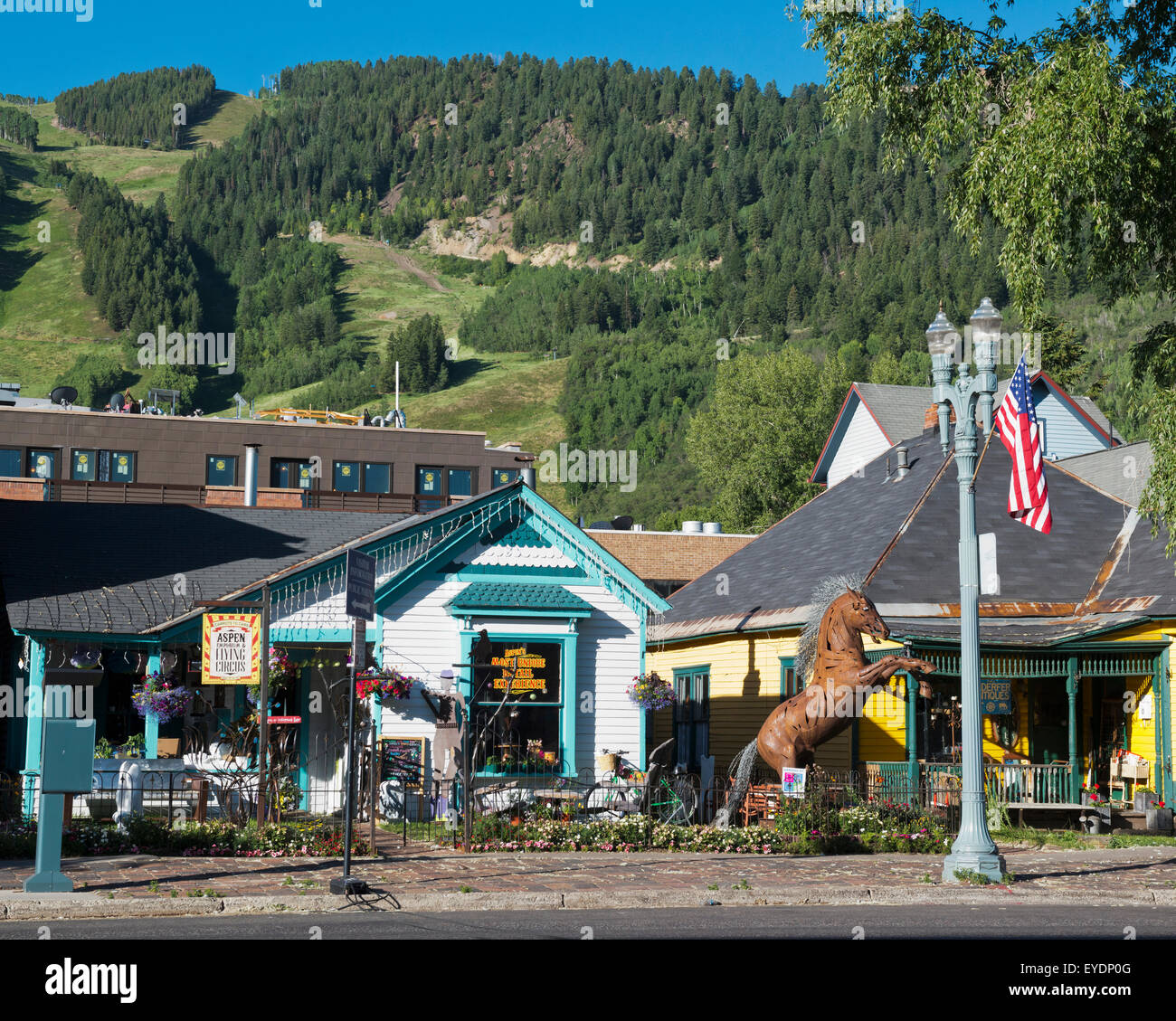 USA, Downtown shopping district of Aspen; Colorado Stock Photo - Alamy