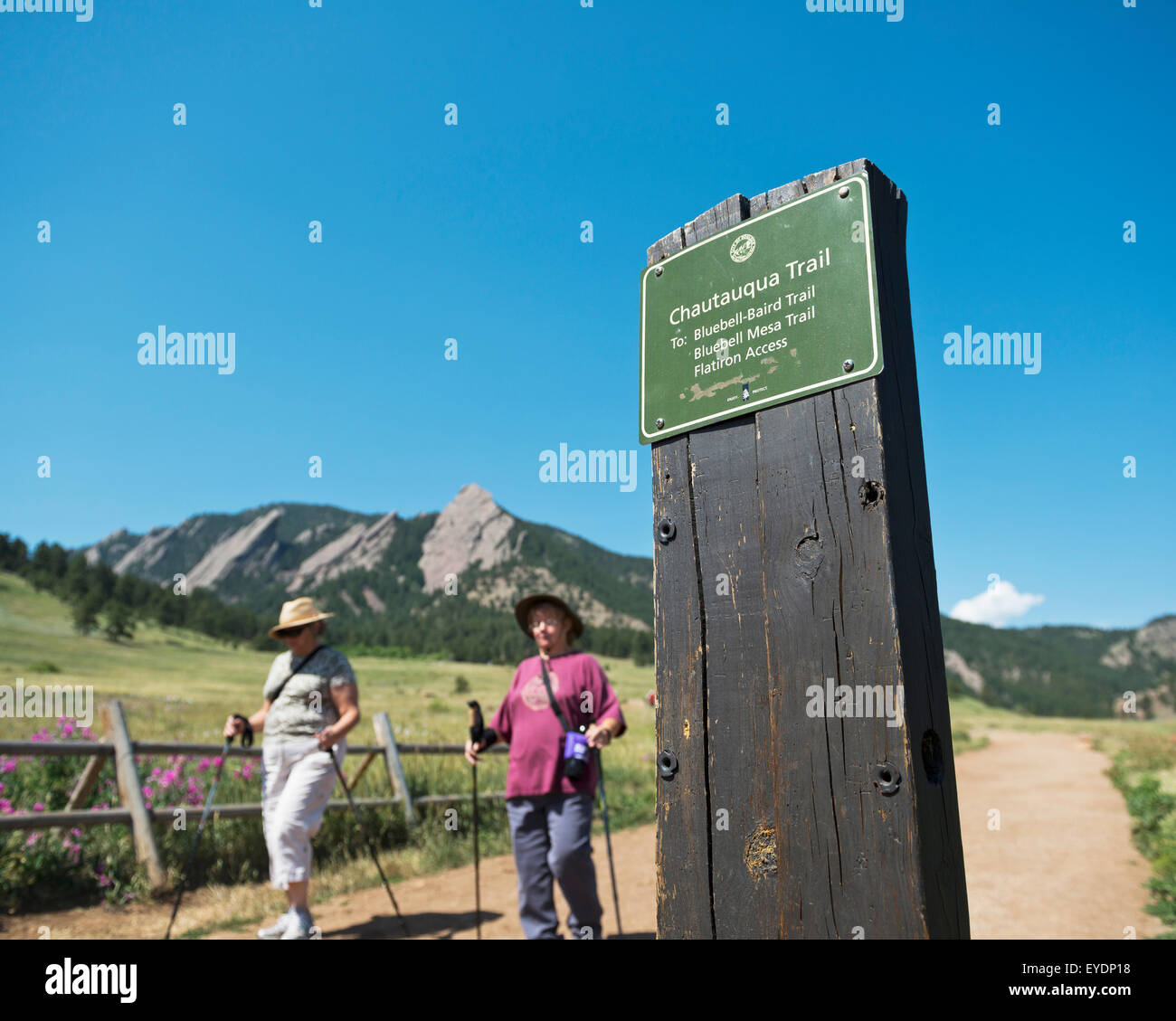 USA, Colorado, Chautauqua Park and mountain trail; Boulder Stock Photo ...