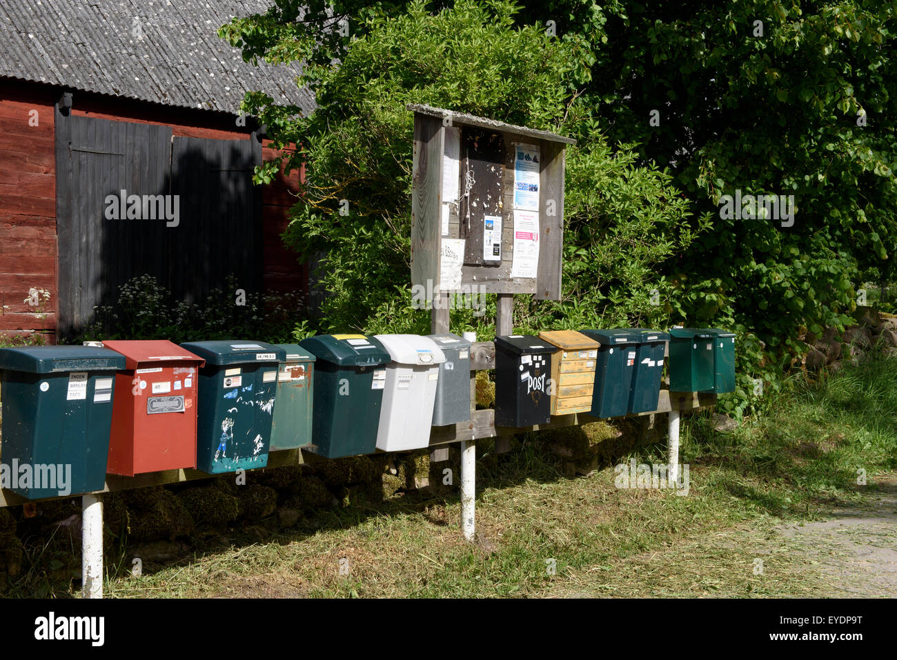 Letter boxes in Rönnerum, Isle of Öland province Kalmar, Sweden Stock ...