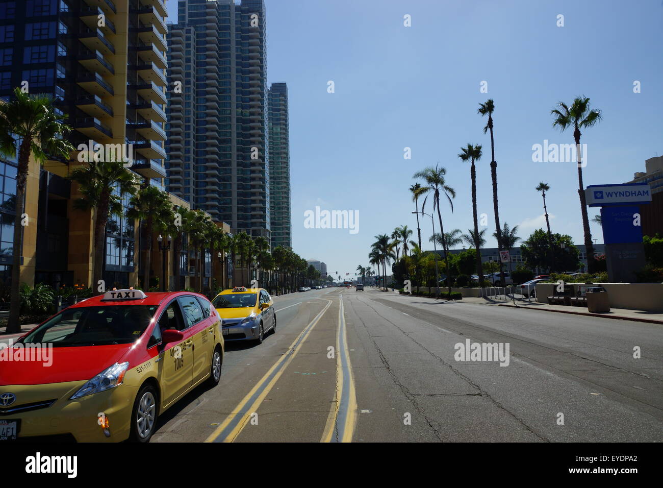 San Diego streets cabs Stock Photo - Alamy